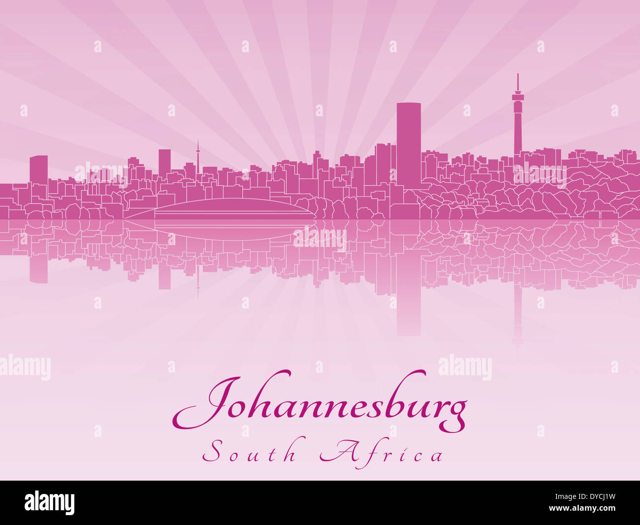 Johannesburg skyline in purple radiant Stock Photo - Alamy