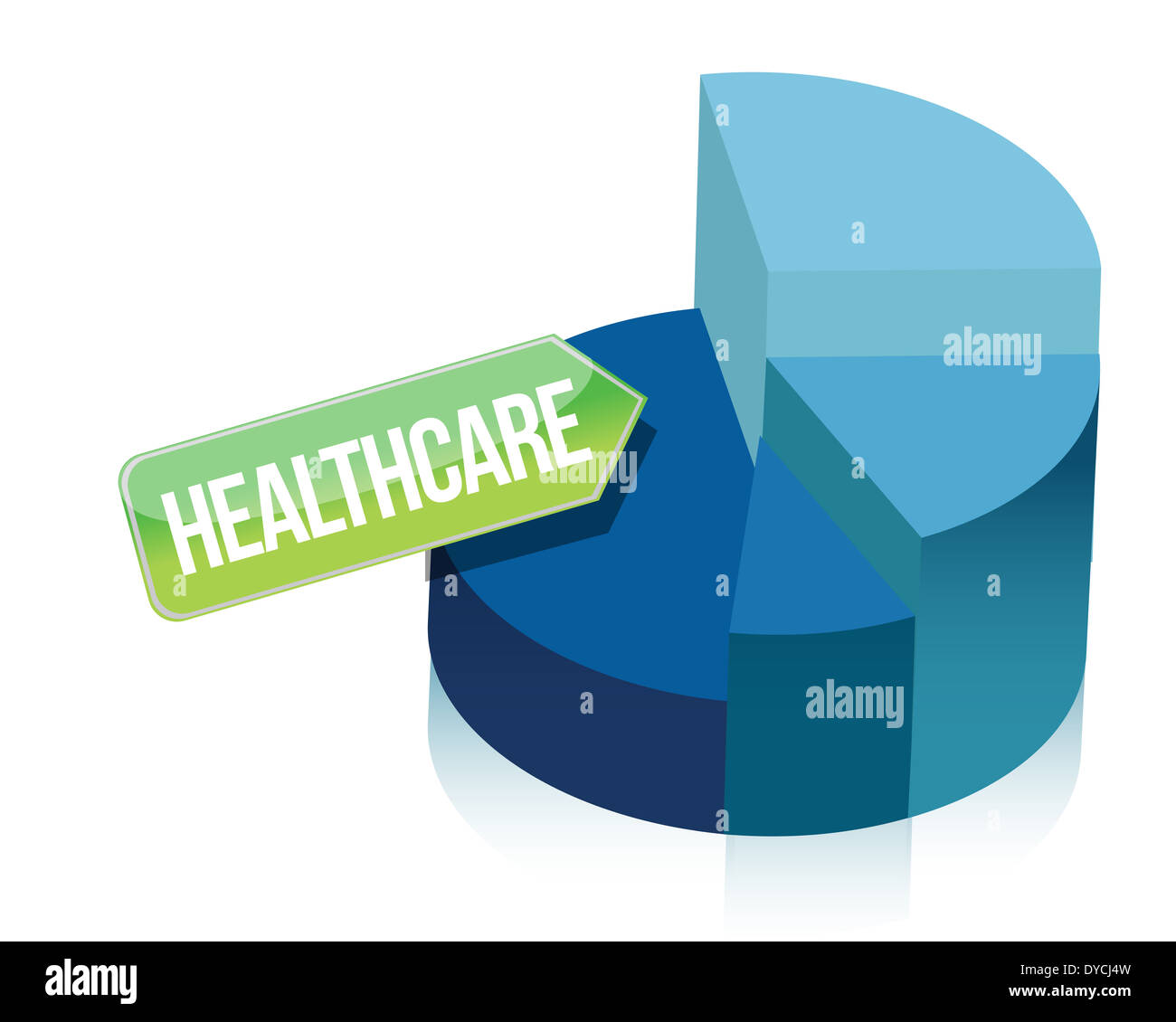 Healthcare pie chart illustration design over white Stock Photo - Alamy