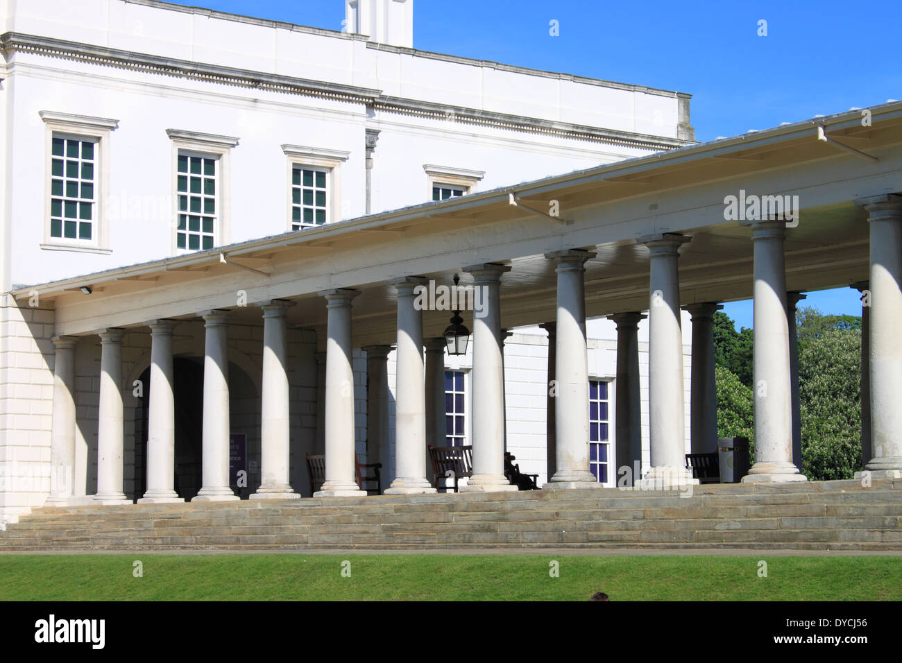 The colonnade of Queen's house in Greenwich park, London UK Stock Photo ...