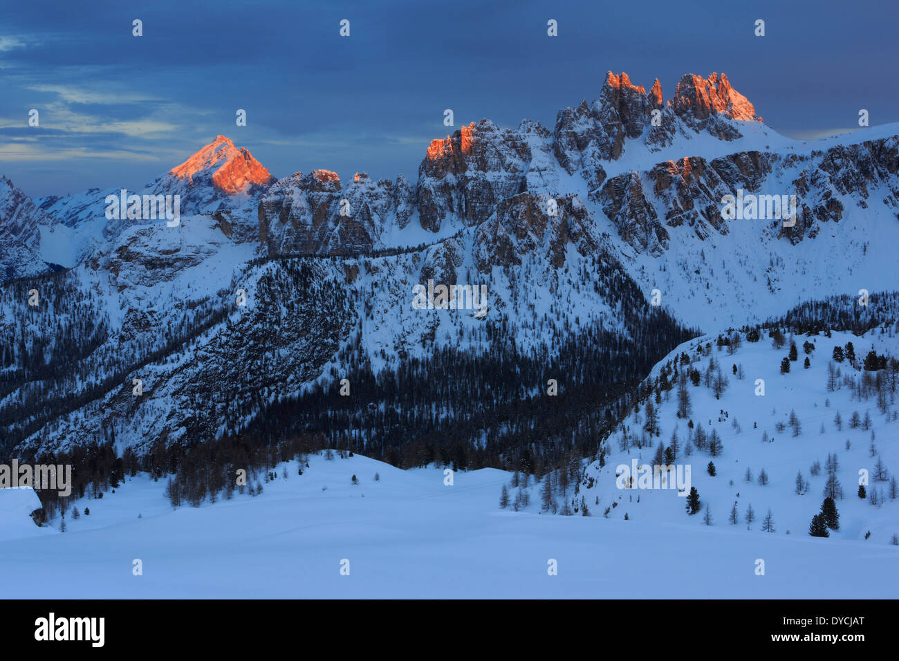 Evening afterglow Alps afterglows alpenglow Alpine panorama Antelao ...