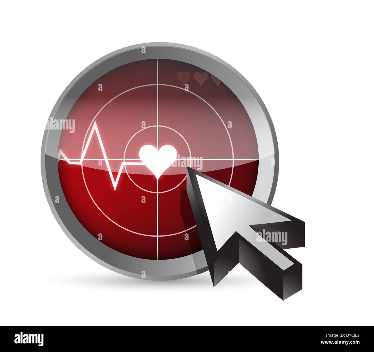 ECG tracing radar illustration design over a white background Stock ...
