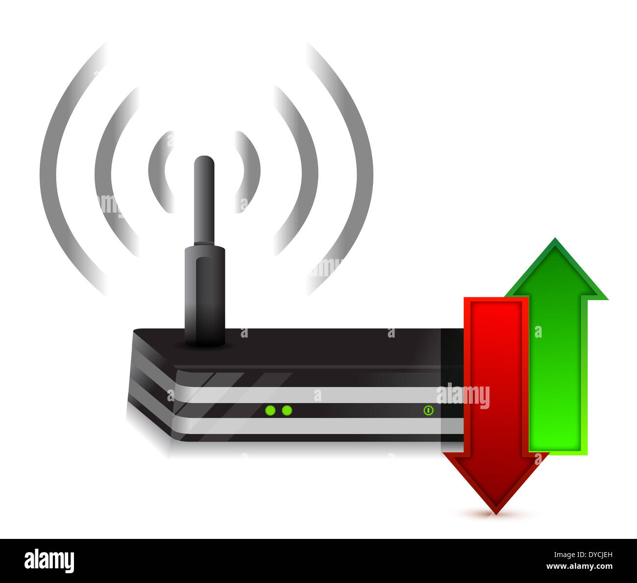 up and down arrows Wireless Router Isolated on White Stock Photo - Alamy