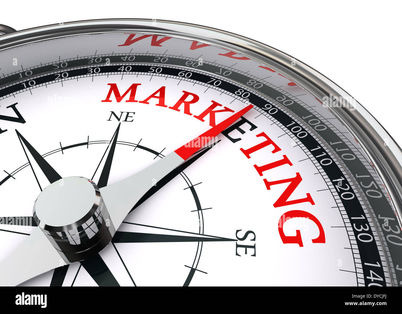 marketing word on conceptual compass isolated on white background Stock ...