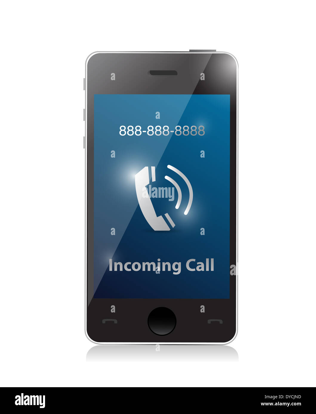 incoming call. modern smart phone illustration design Stock Photo - Alamy
