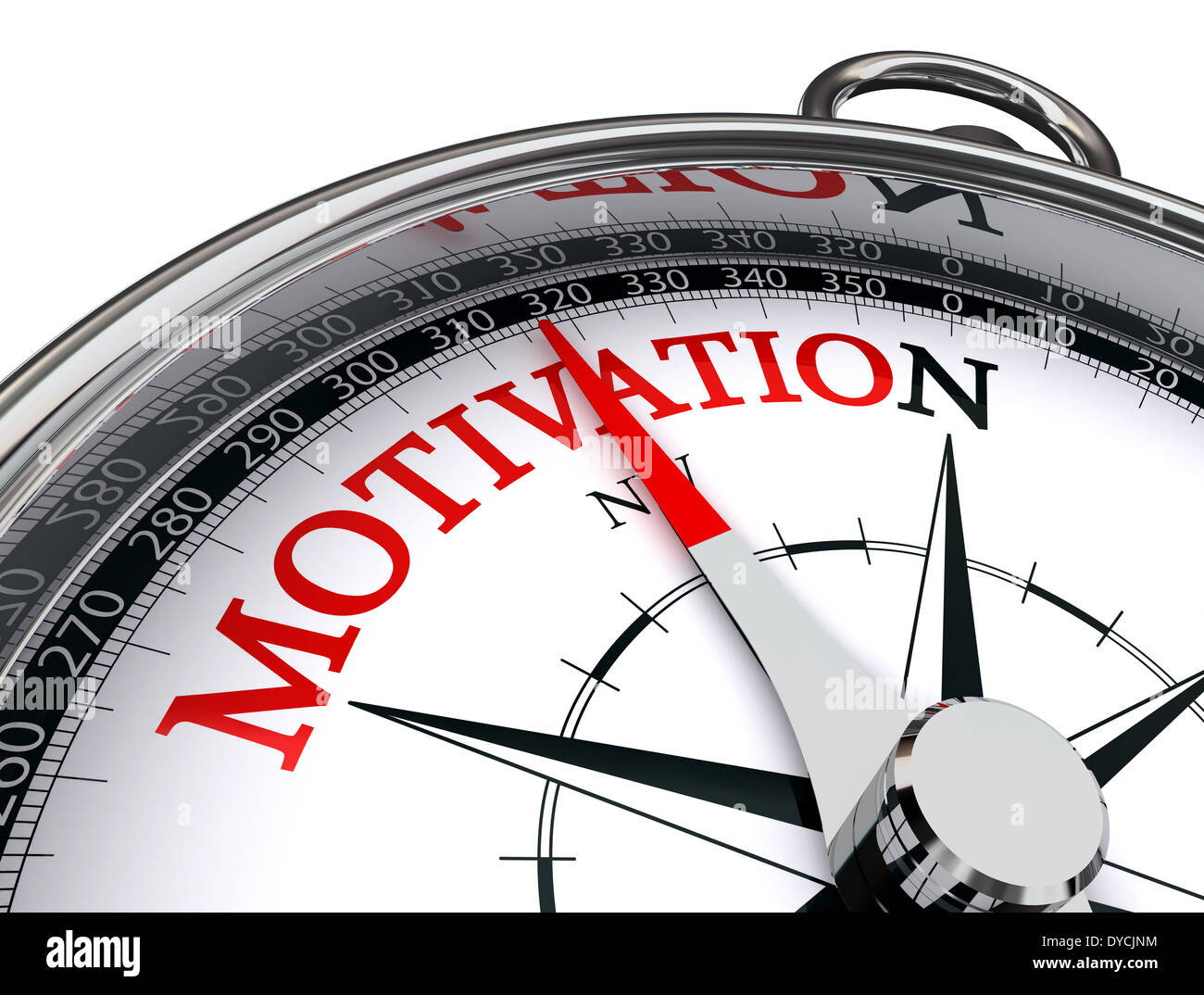 motivation red word indicated by compass conceptual image on white ...