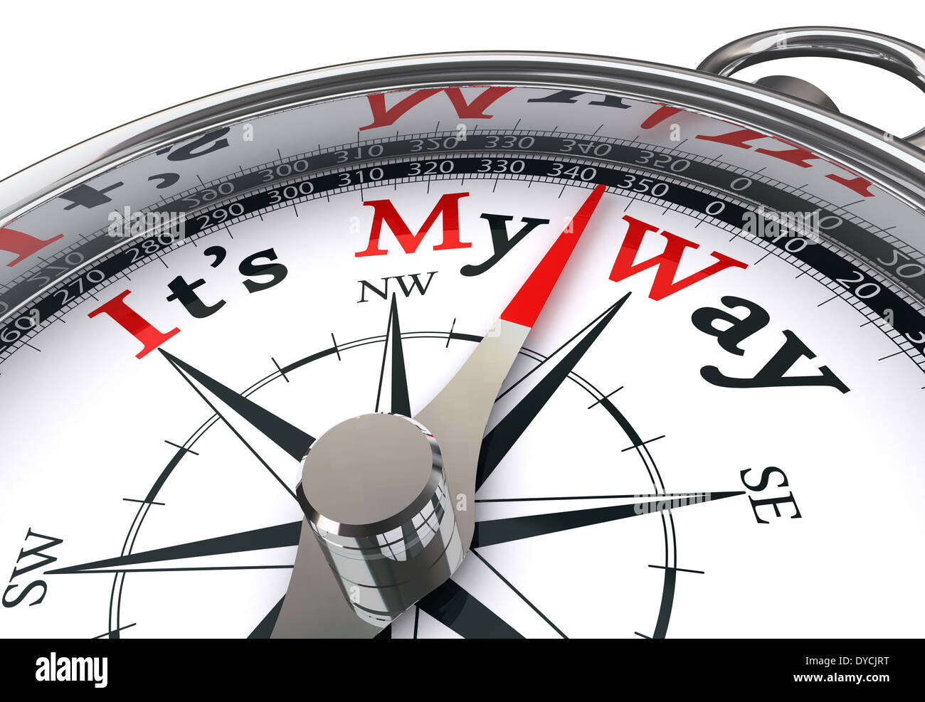 my way red word indicated by compass conceptual image on white ...