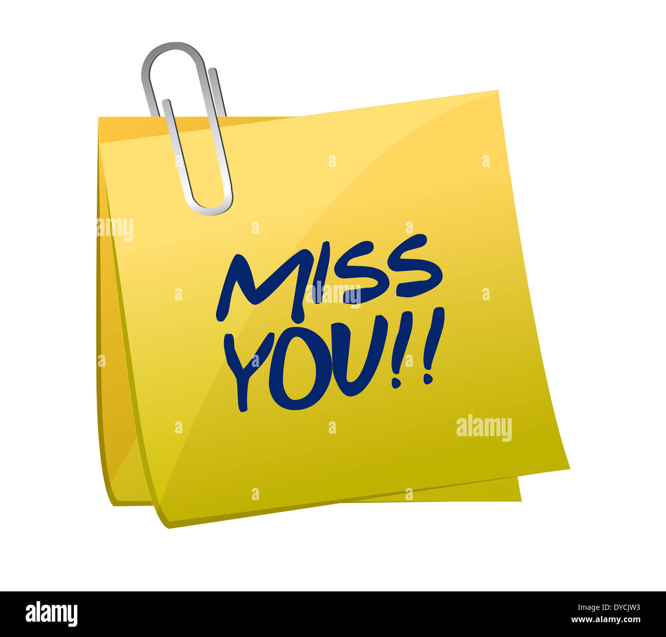 miss you post illustration design over a white background Stock Photo ...