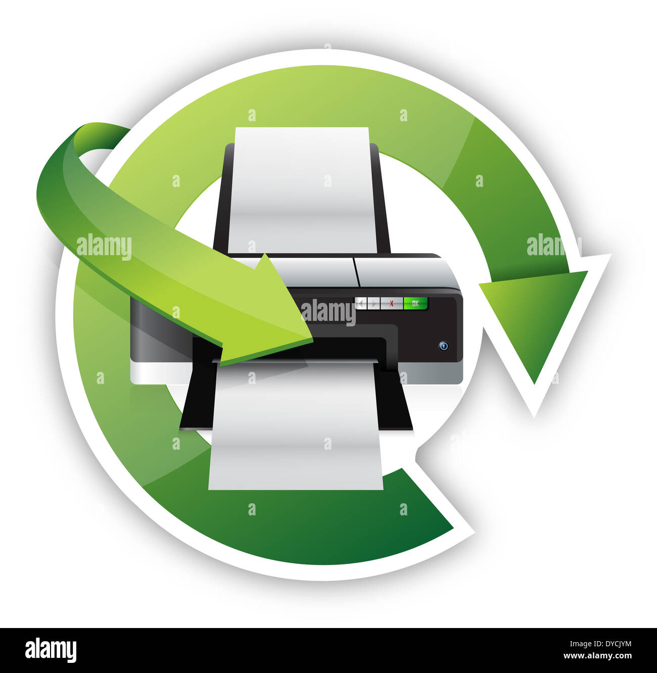 printer cycle graphic illustration design over a white background Stock ...