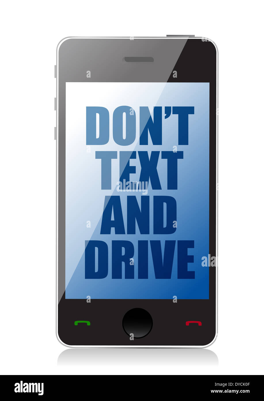 do not text and drive cell message isolated over white Stock Photo - Alamy