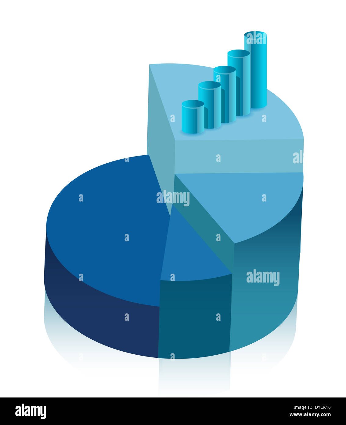 pie chart and graph illustration design over white Stock Photo - Alamy