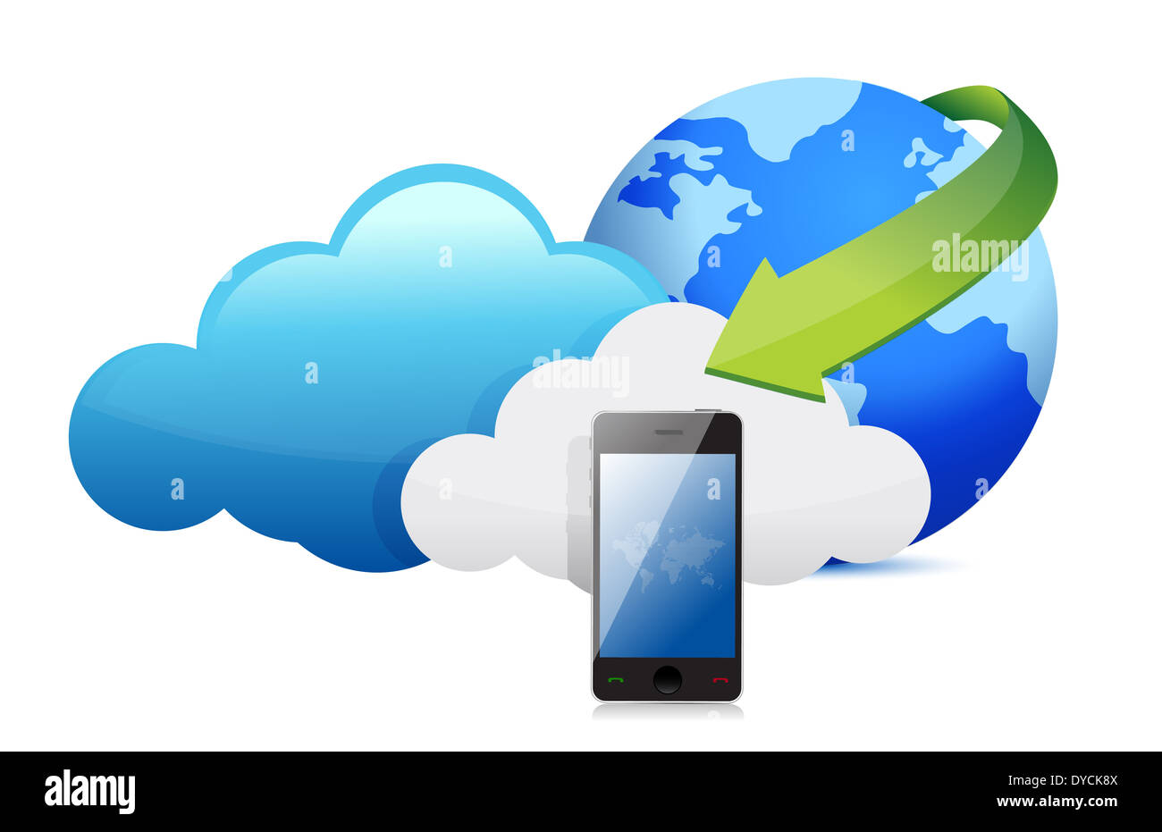 phone cloud computing moving concept illustration design Stock Photo ...