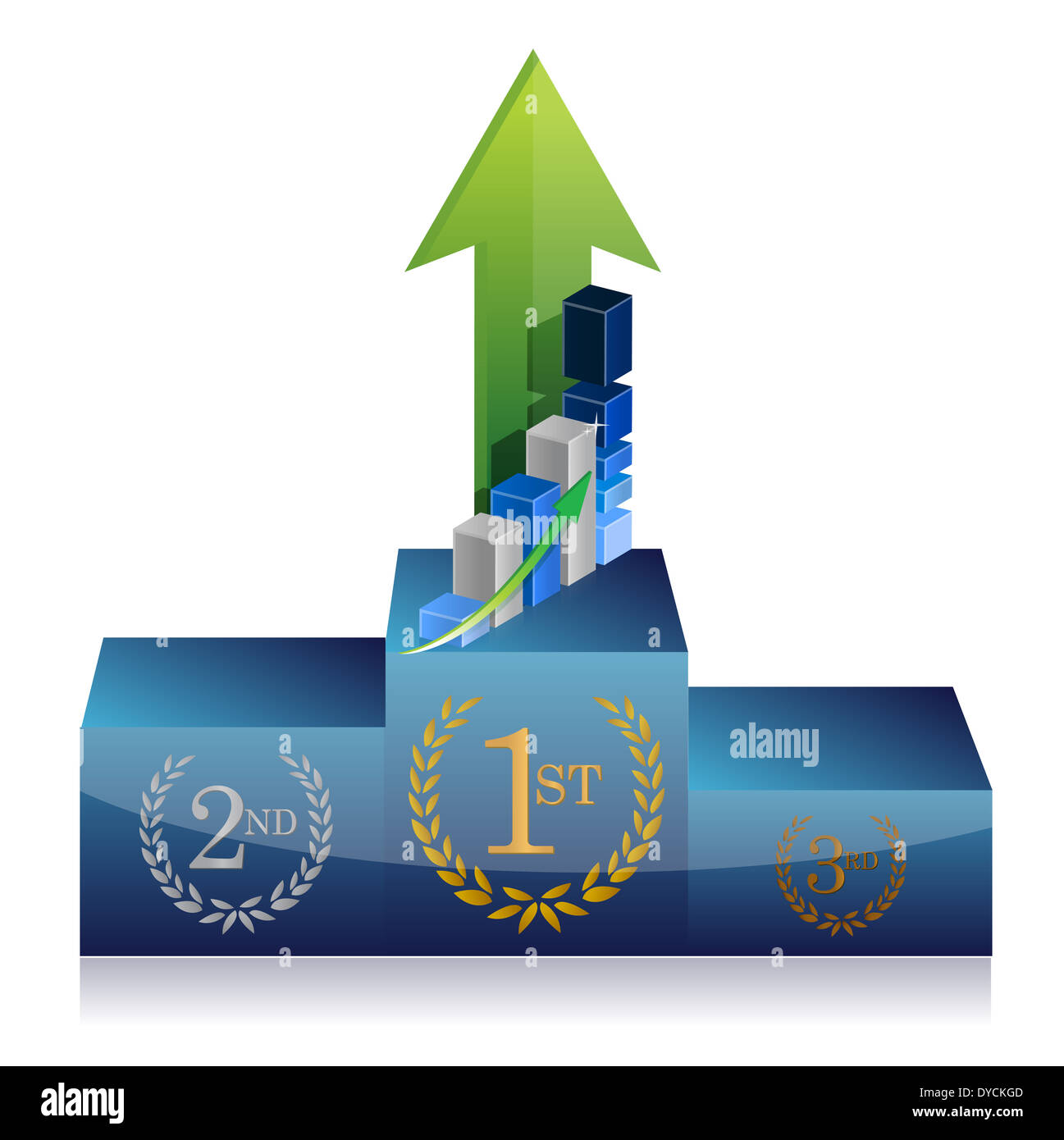 business winner podium graph illustration design on white background ...