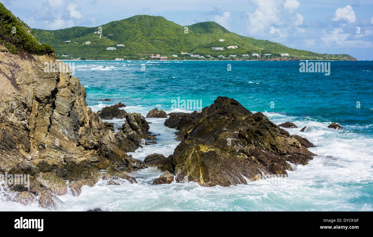 A beautiful Caribbean sea scene shot from the east end of St. Croix, U ...