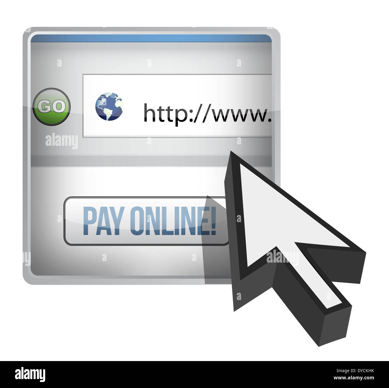 Pay online browser and cursor illustration design Stock Photo - Alamy
