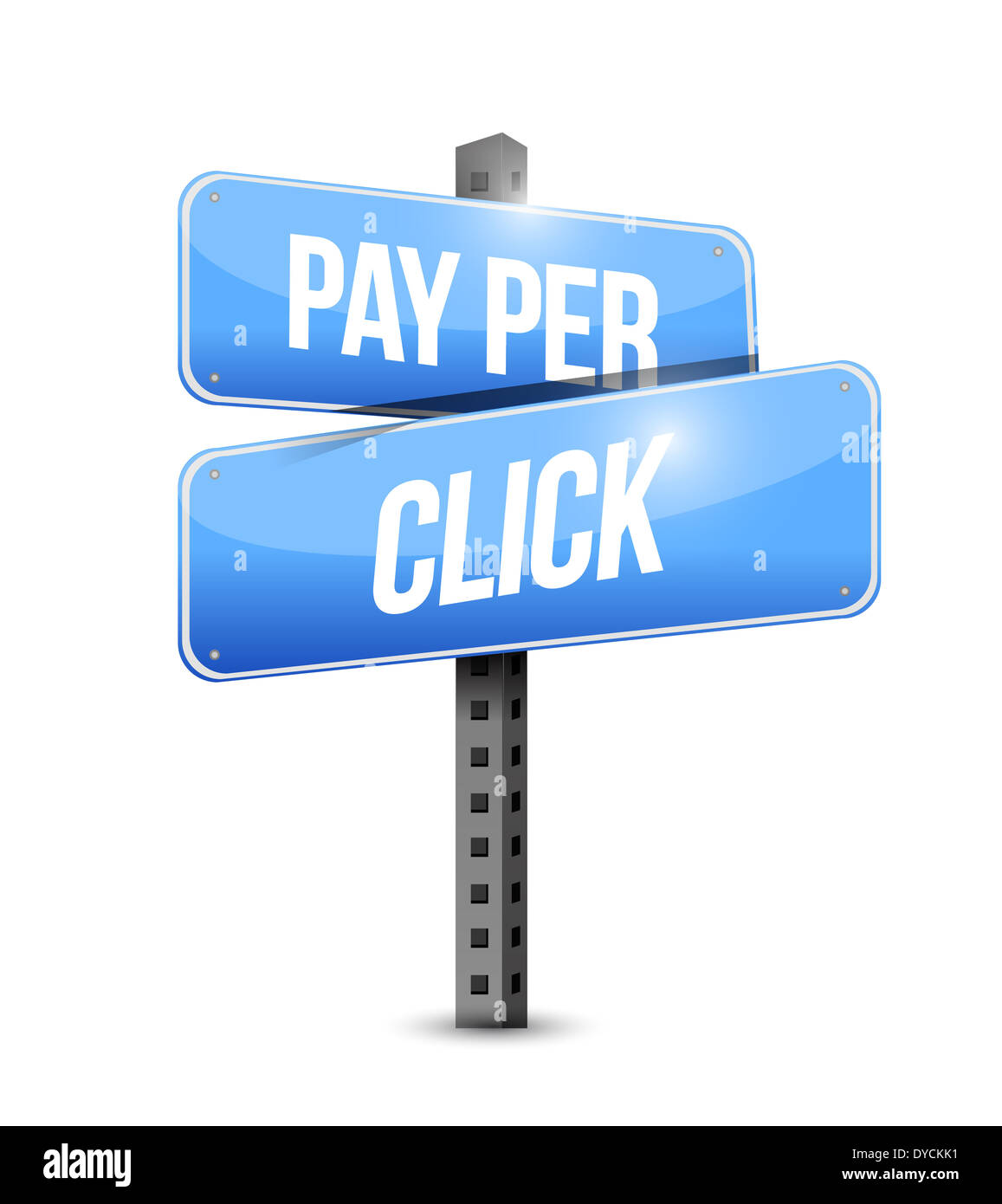 pay per click road sign illustration design over a white background ...