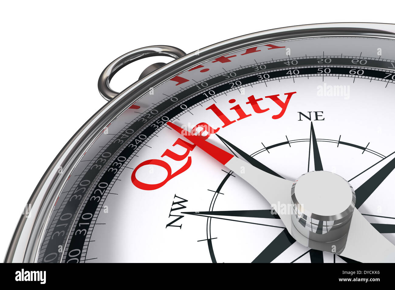 quality indicated by concept compass on white background Stock Photo ...