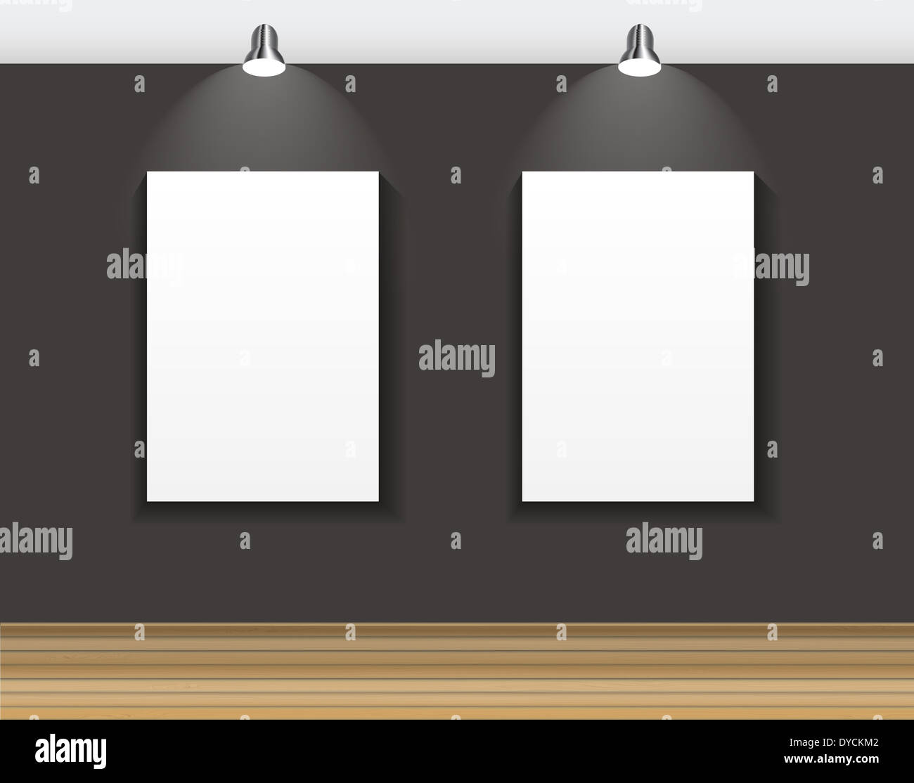 Frame on Wall for Your Text and Images, Vector Illustration Stock Photo ...
