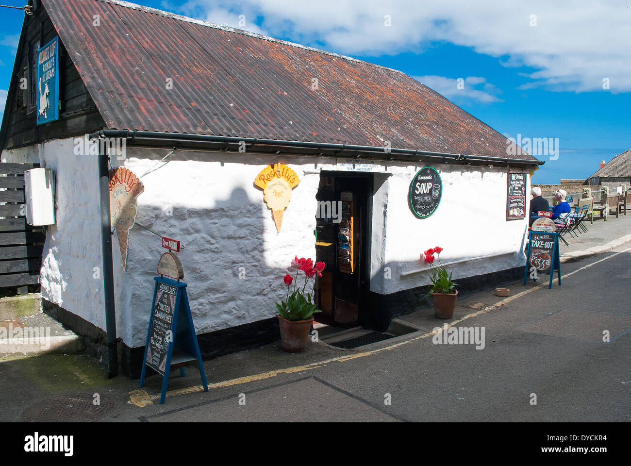 A quaint little ice cream parlour in Coverack, Cornwall Stock Photo - Alamy