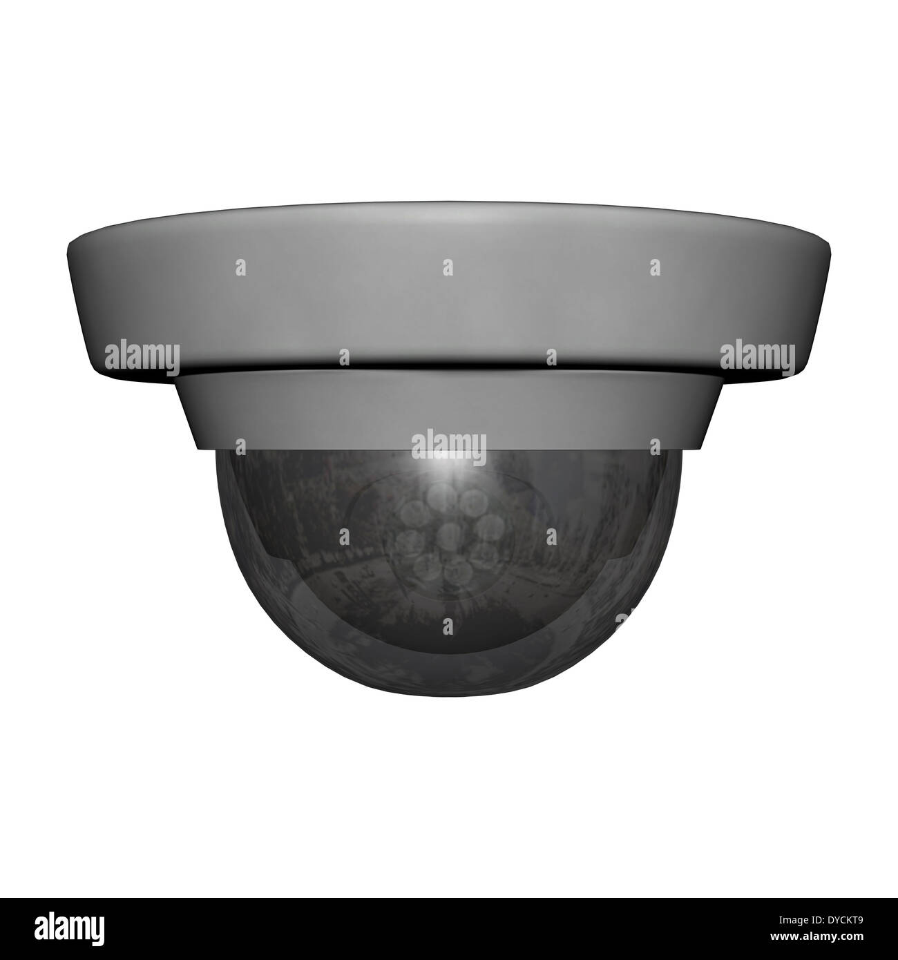 3D digital render of a security dome camera isolated on white ...