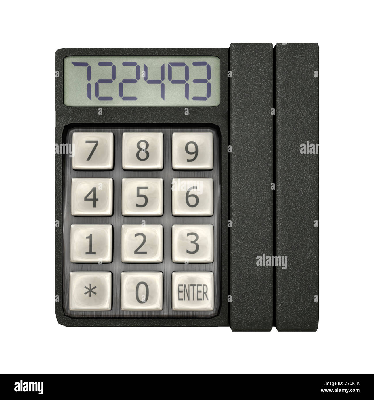 3D digital render of a security system cardkey lock isolated on white ...