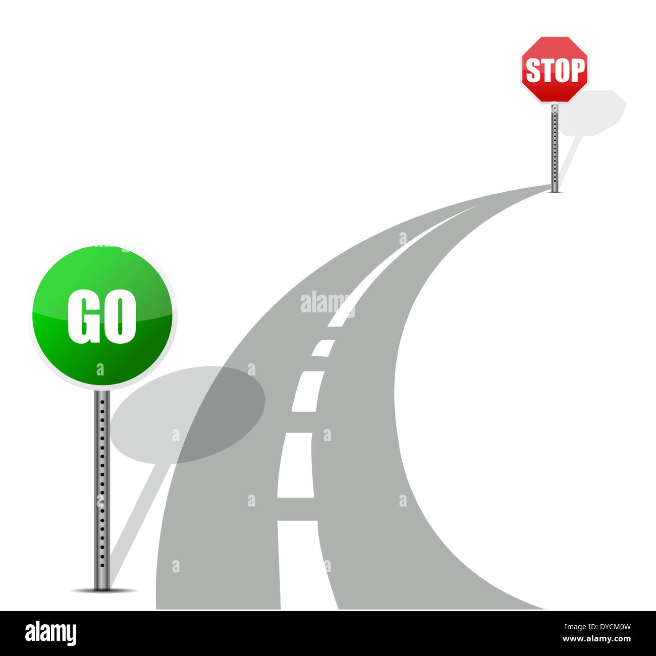 go and stop road illustration design over white Stock Photo - Alamy