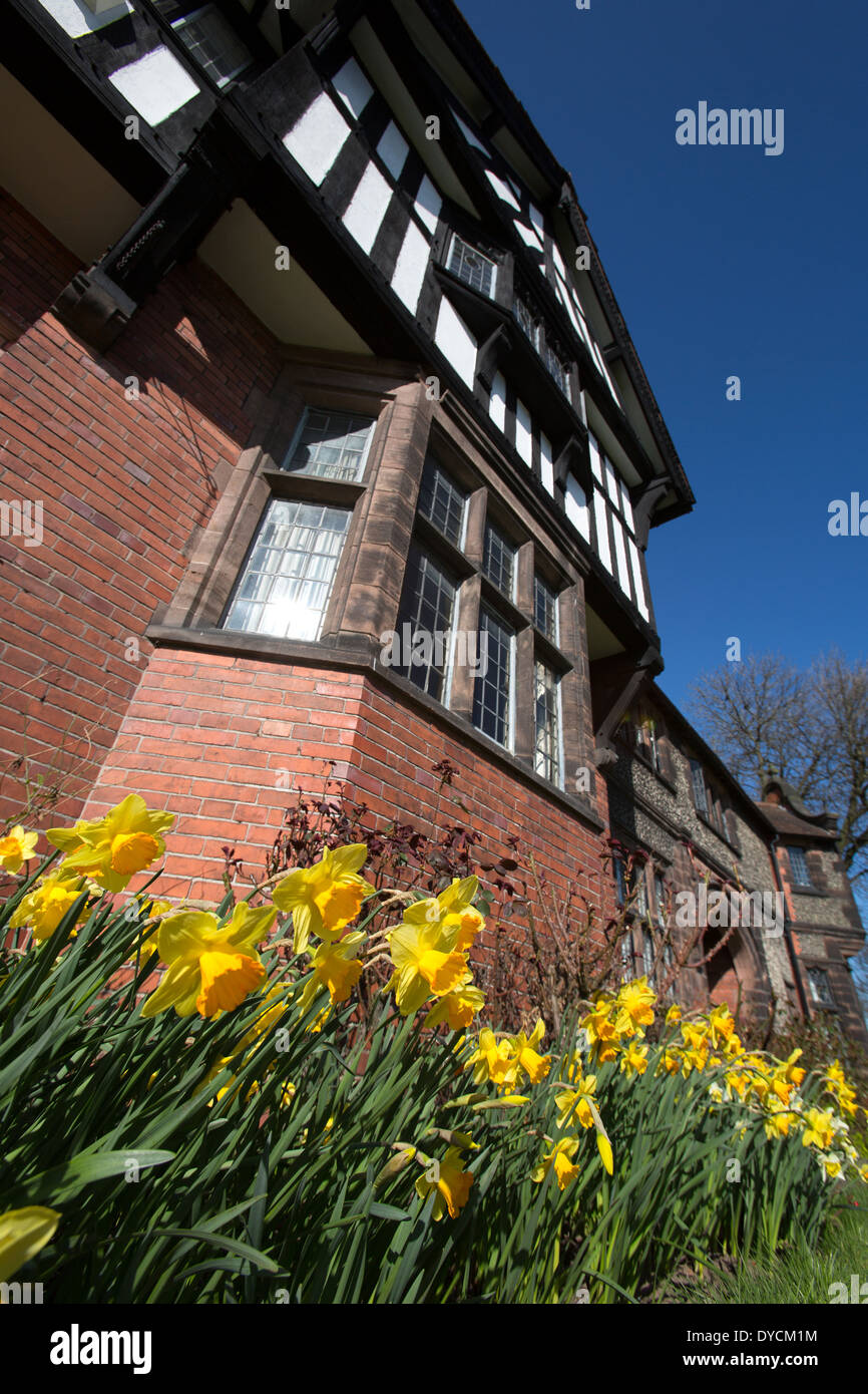 Village of Port Sunlight, England. Spring view of the Douglas & Fordham ...