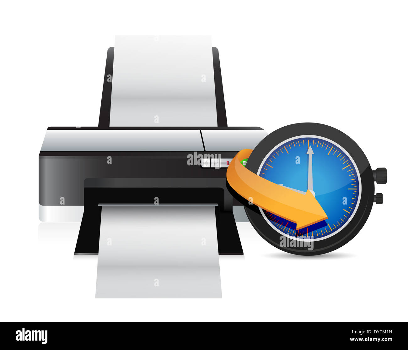 printer timing watch clock illustration design over a white background ...