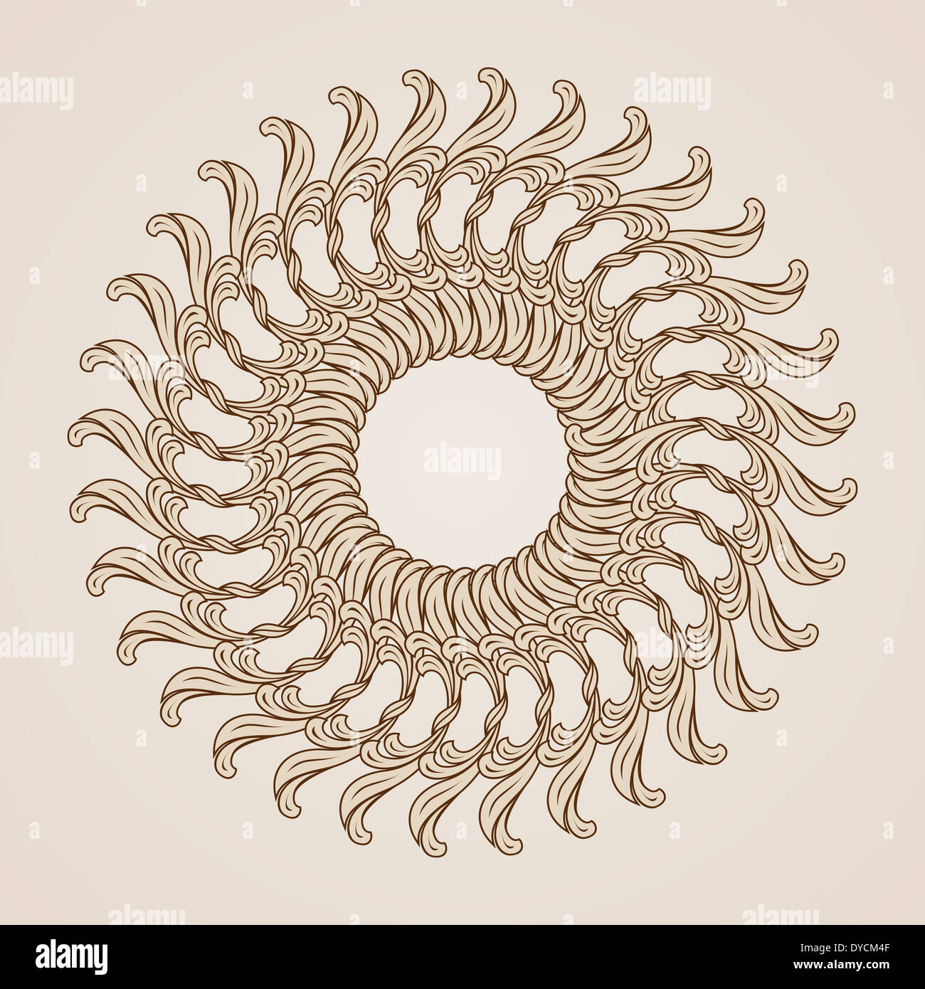 Decorative floral element in light and dark brown colors Stock Photo ...