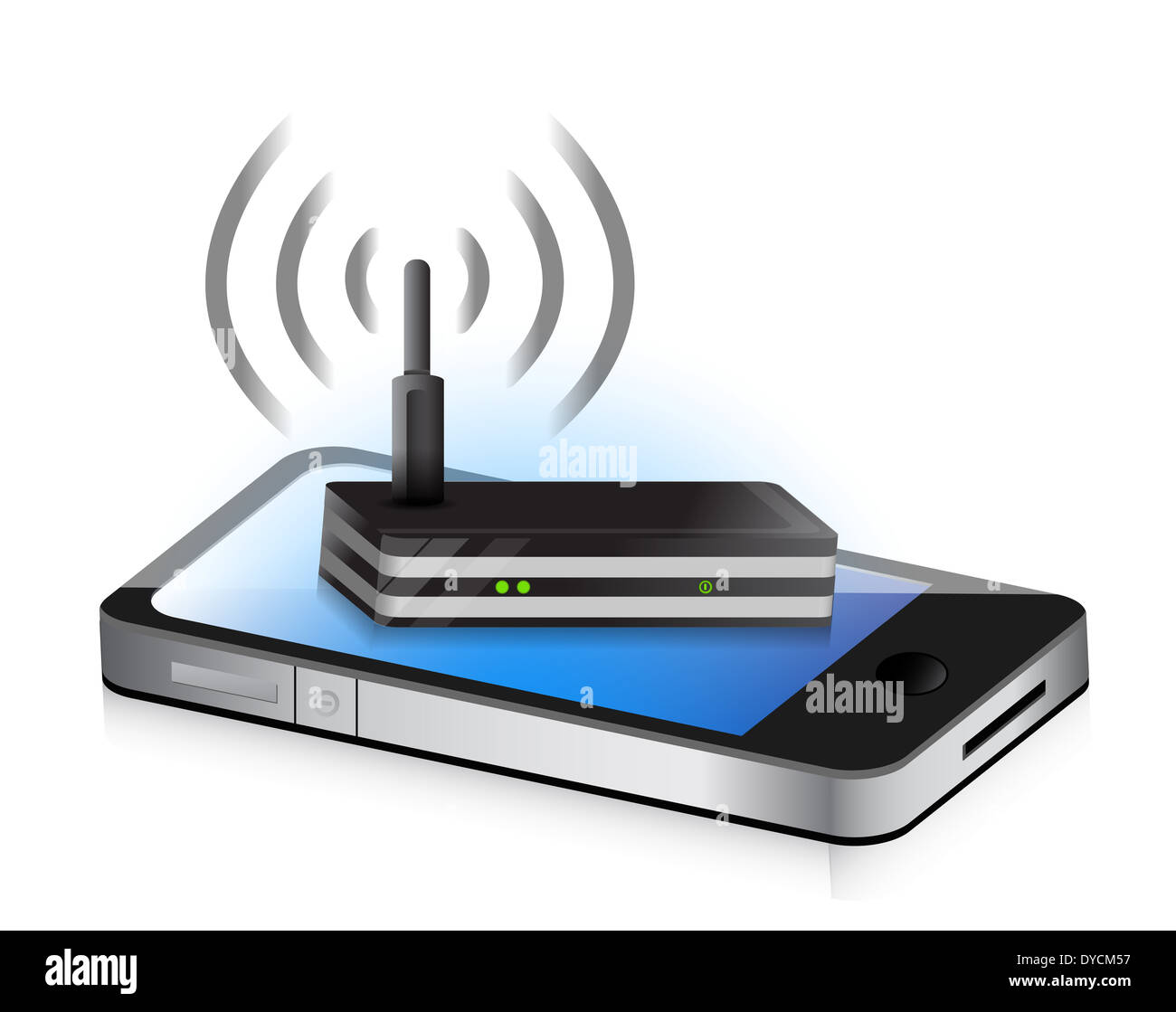 router smartphone illustration design concept graphic icon Stock Photo ...