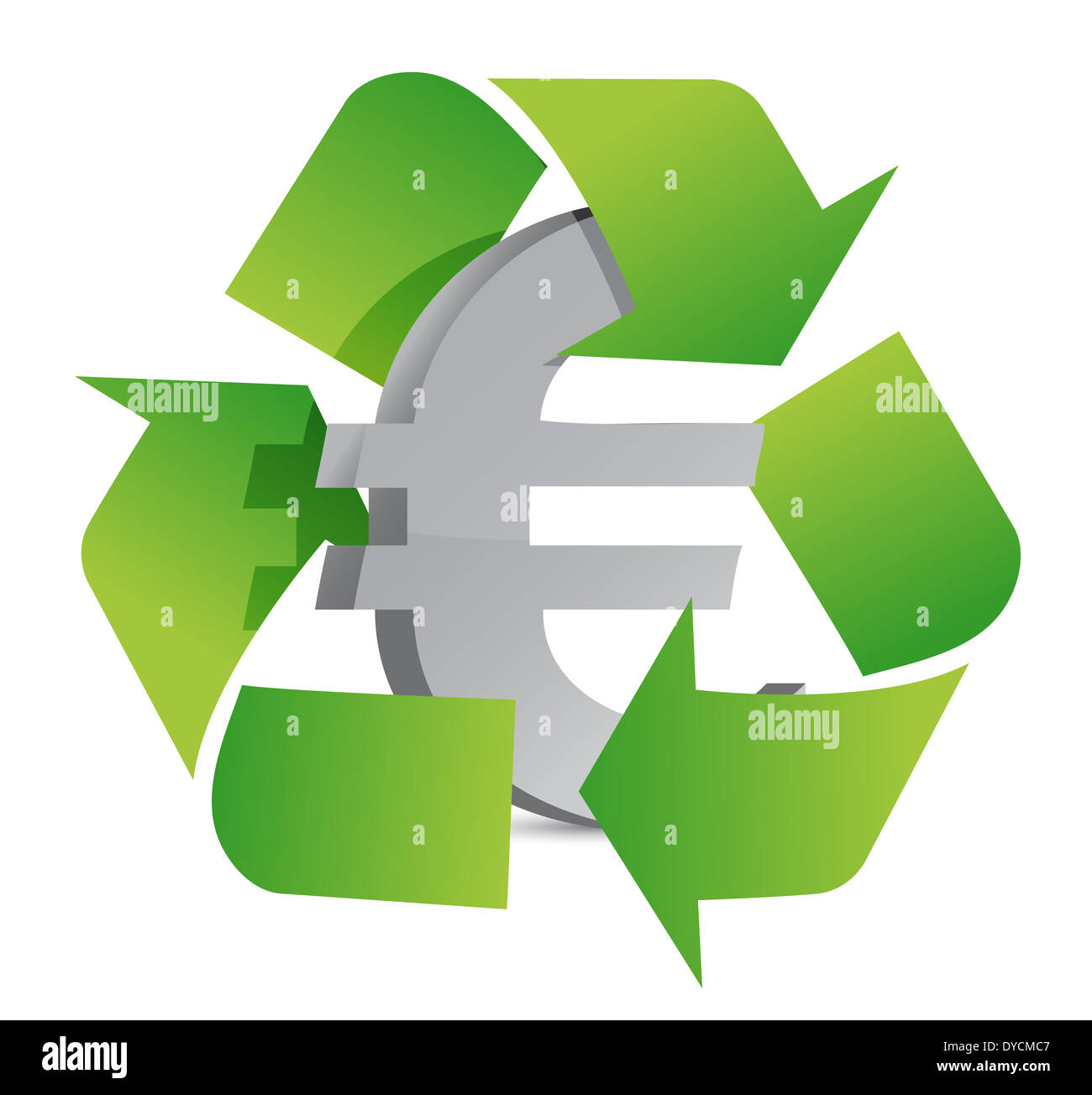 euro recycle illustration sign over a white background Stock Photo - Alamy