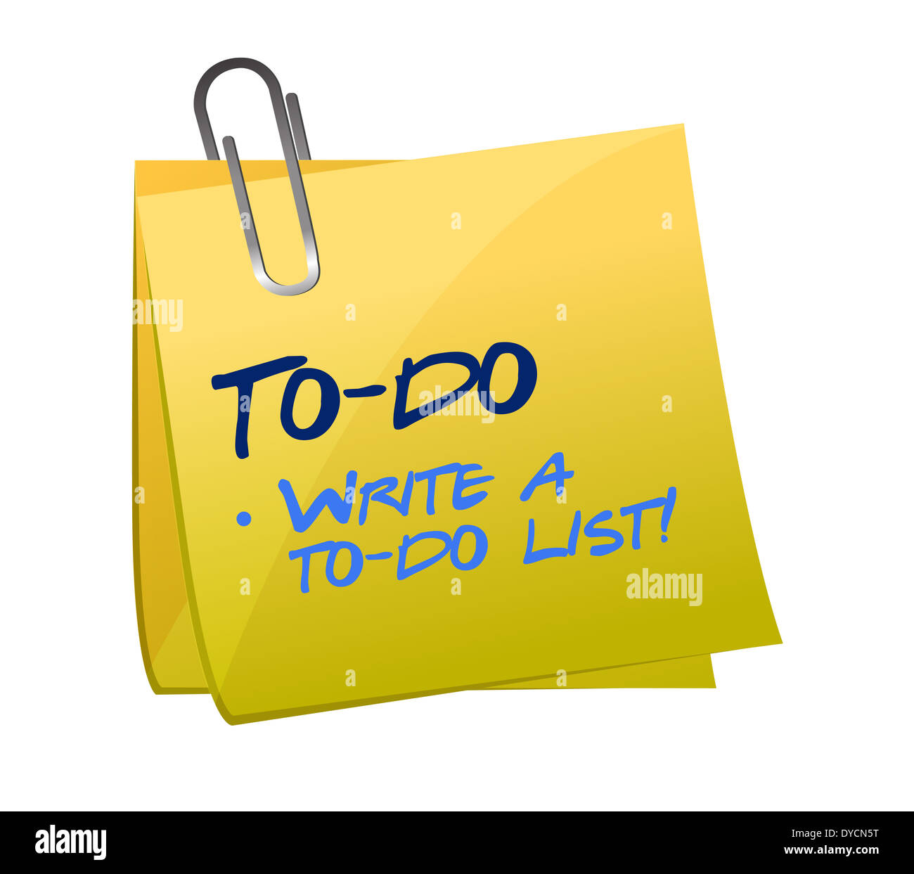to-do list concept on a post-it illustration design Stock Photo - Alamy