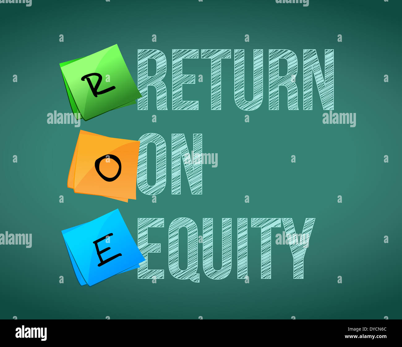 financial Return on equity written illustration design on a blackboard ...