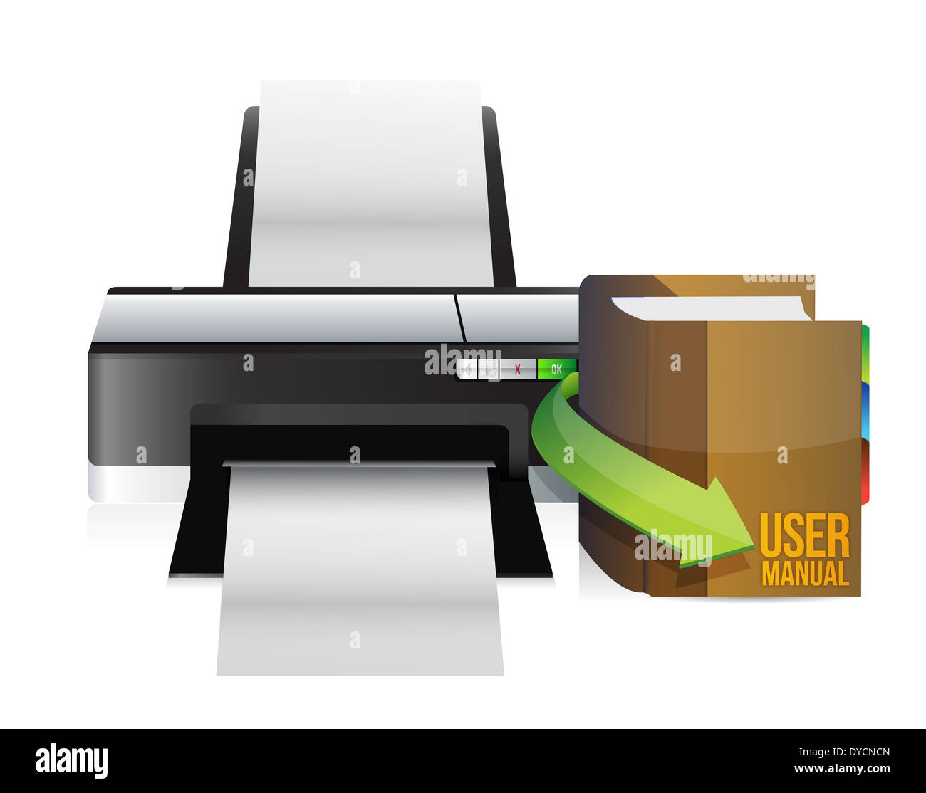 printer and user manual illustration design over a white background ...