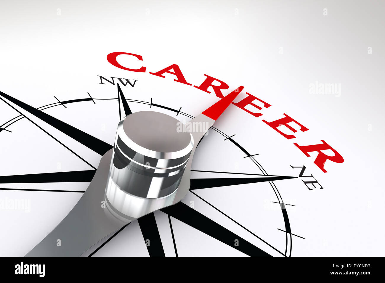 career conceptual compass rose on white background Stock Photo - Alamy