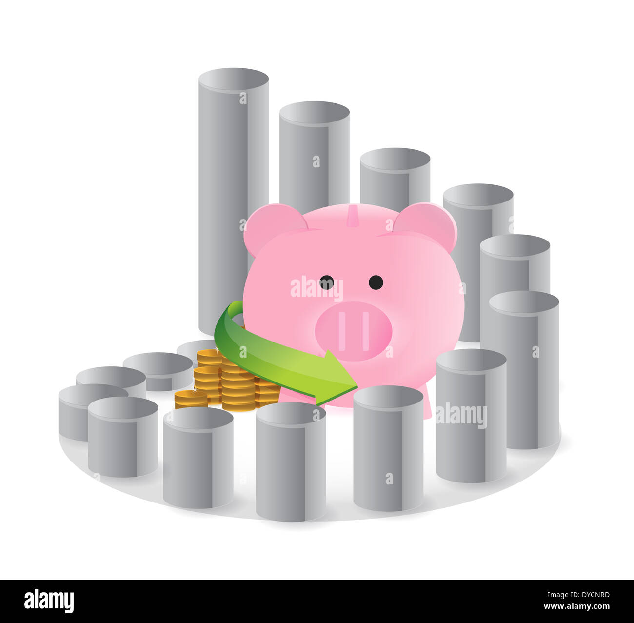 circular savings graph illustration design over a white background ...