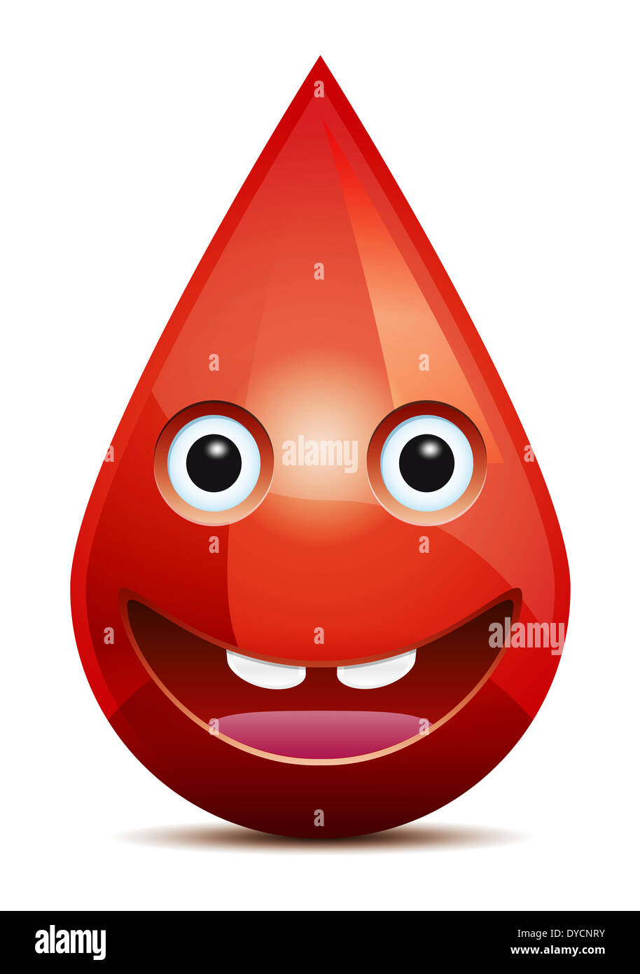 Drop of blood face (emoticon) on white background Stock Photo - Alamy