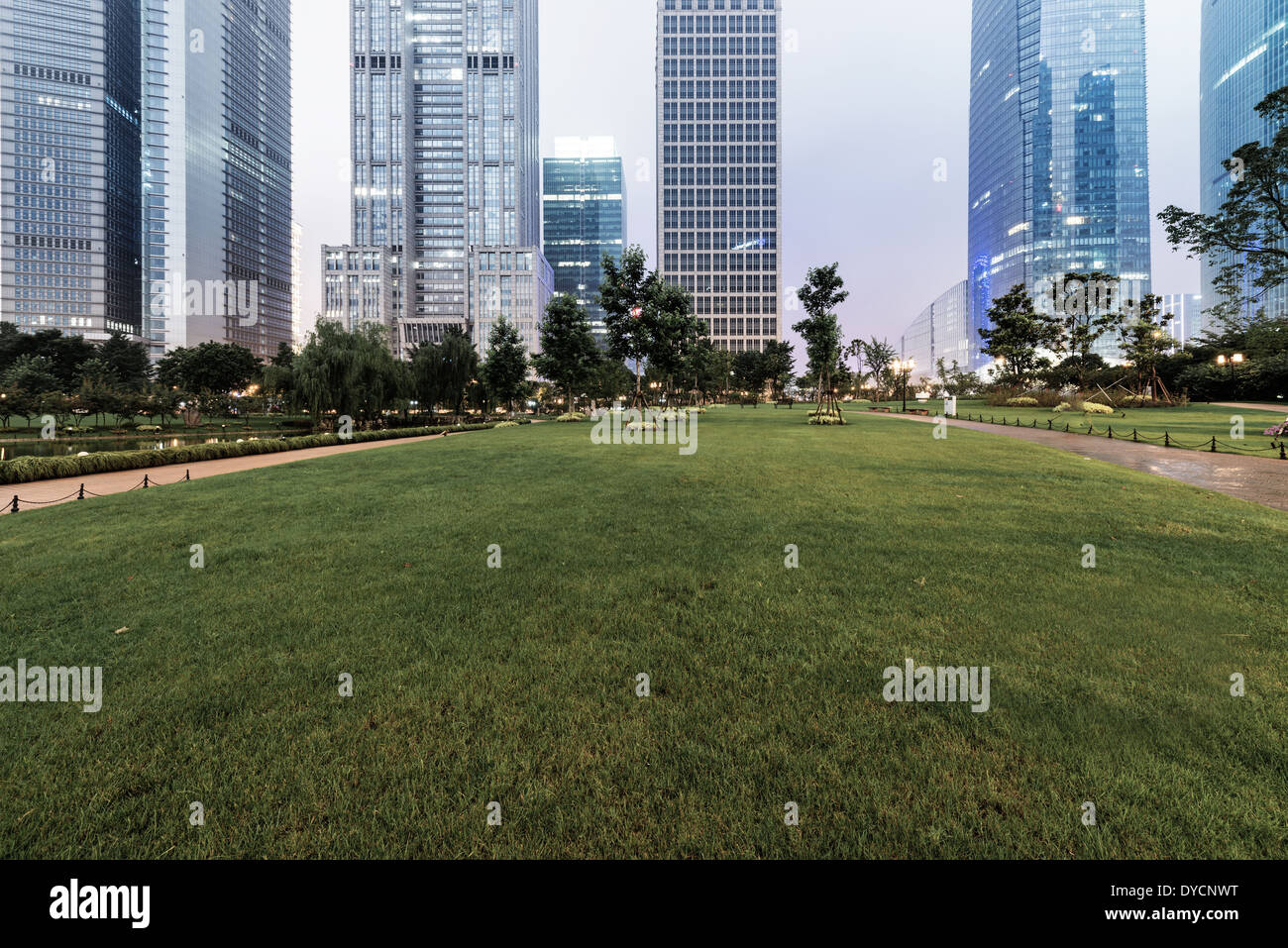 Office buildings and parks in the city Stock Photo - Alamy