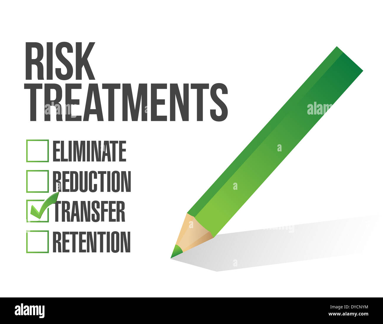 risk treatment checklist illustration design over white Stock Photo - Alamy