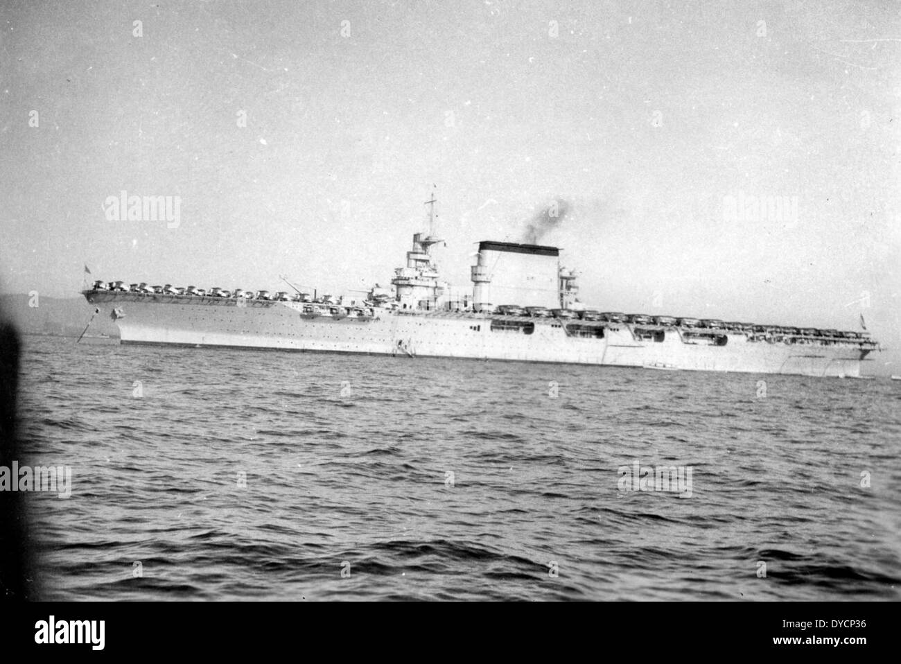 The USS Saratoga (CV-3), a Lexington-class aircraft carrier, is seen in ...