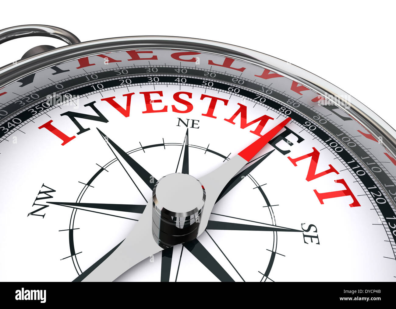 investment conceptual compass isolated on white background Stock Photo ...