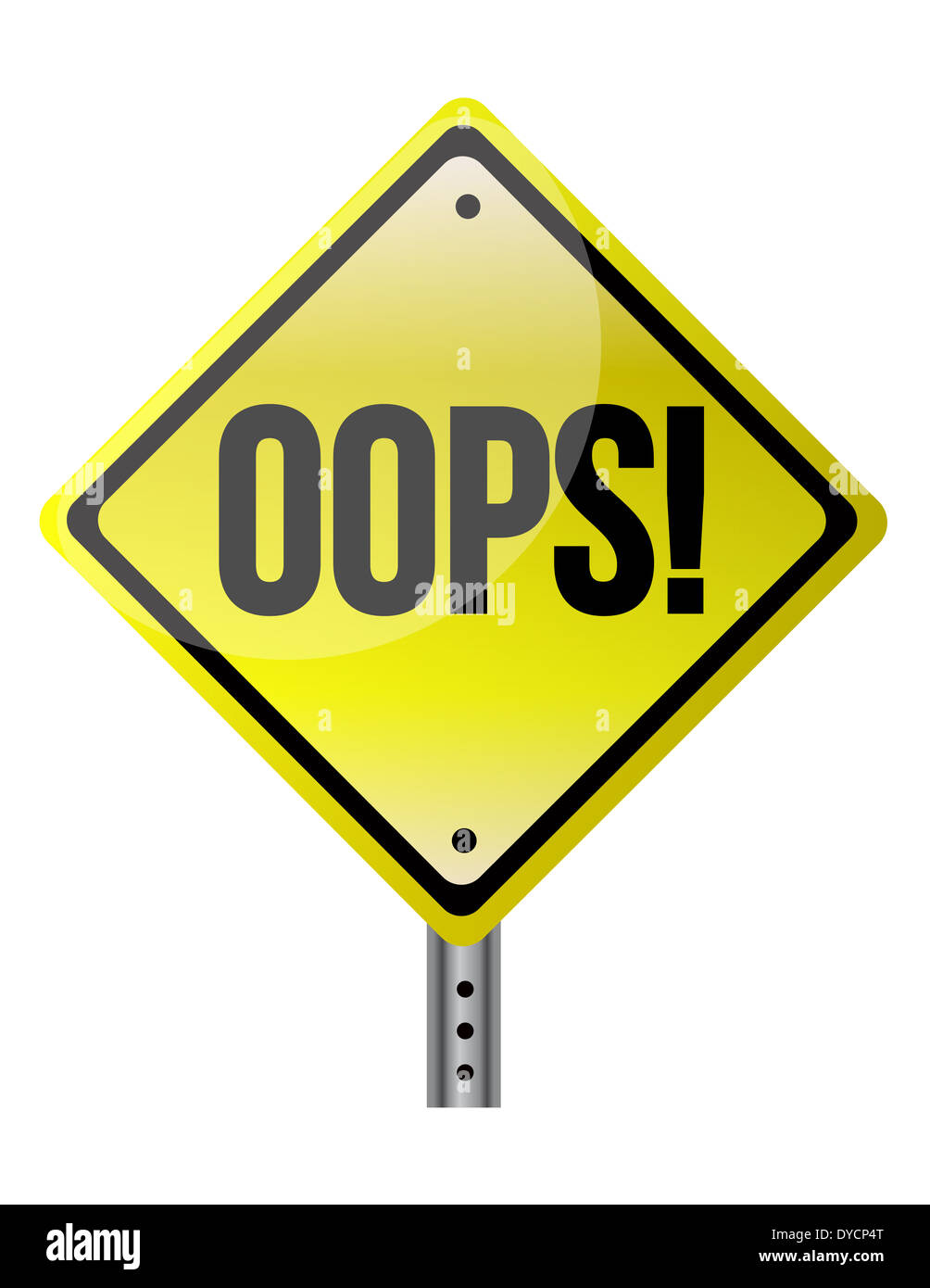 OOPS road sign illustration design over a white background Stock Photo ...