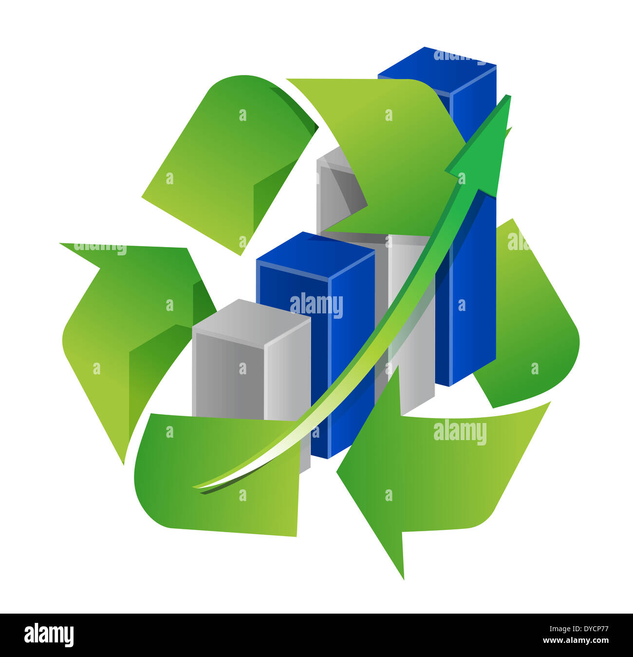 Recycle graph sign illustration design over a white background Stock ...