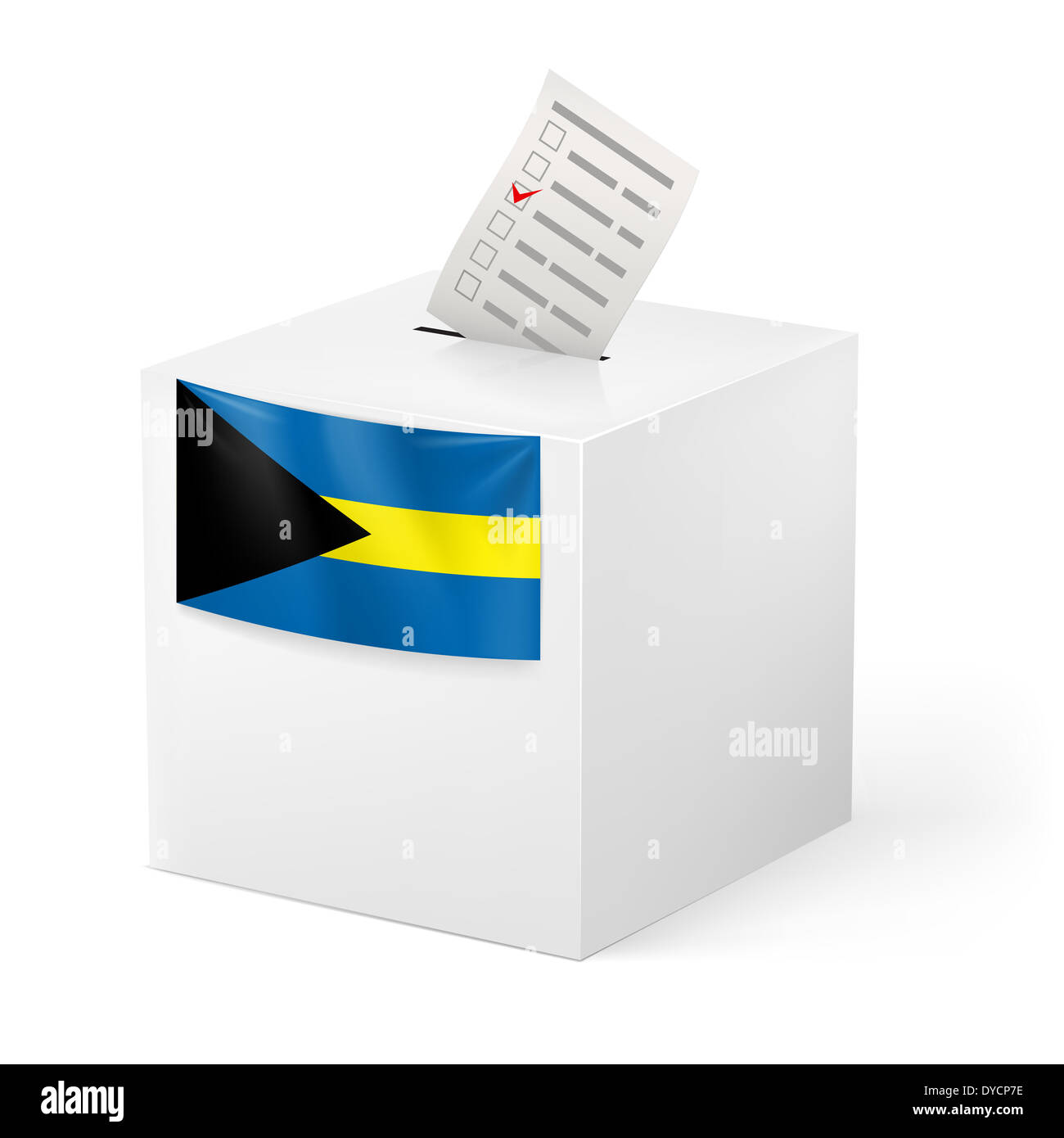 Election in Commonwealth of the Bahamas: ballot box with voting paper ...