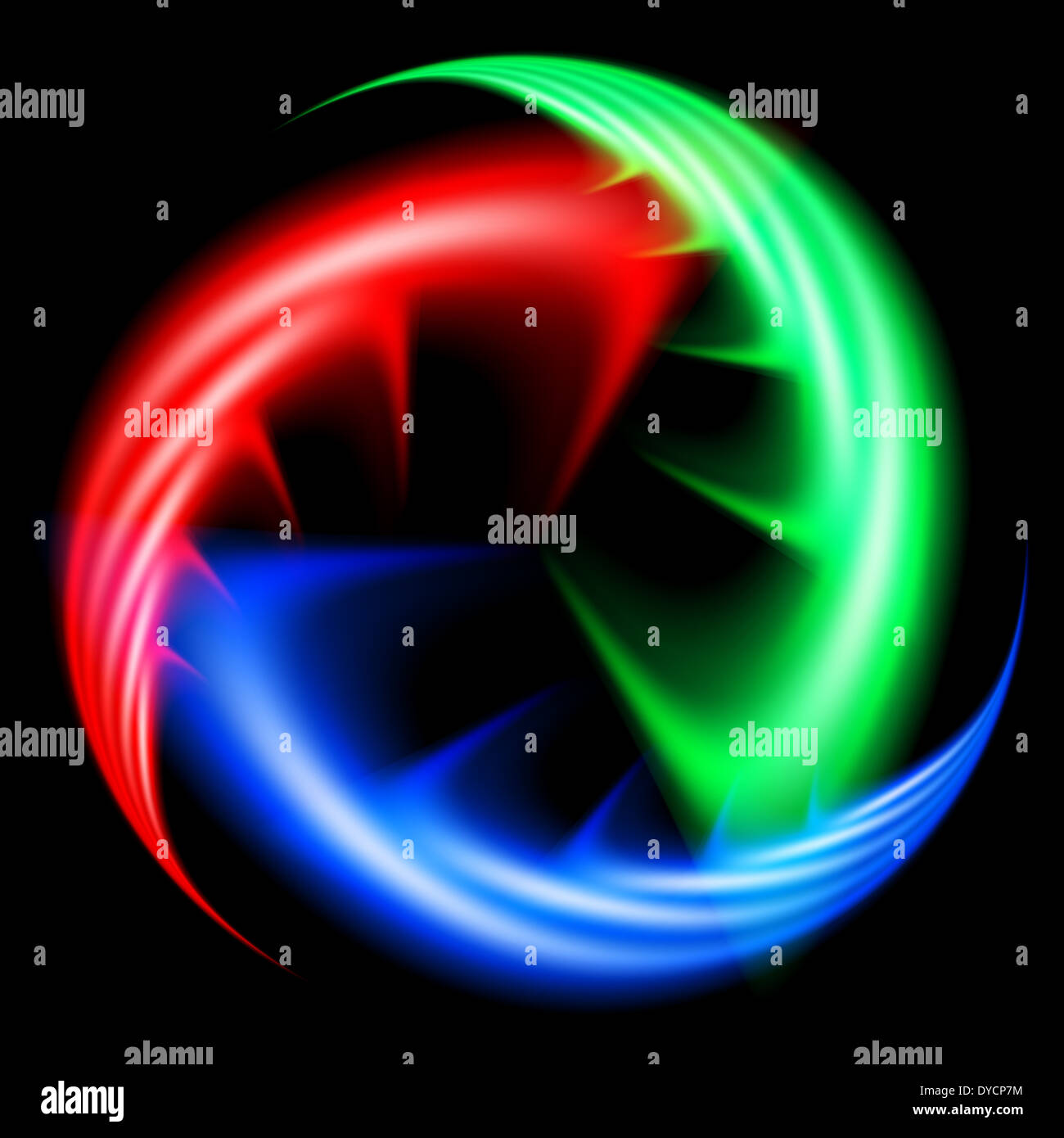 Colored wavy shapes with spikes on black background Stock Photo - Alamy