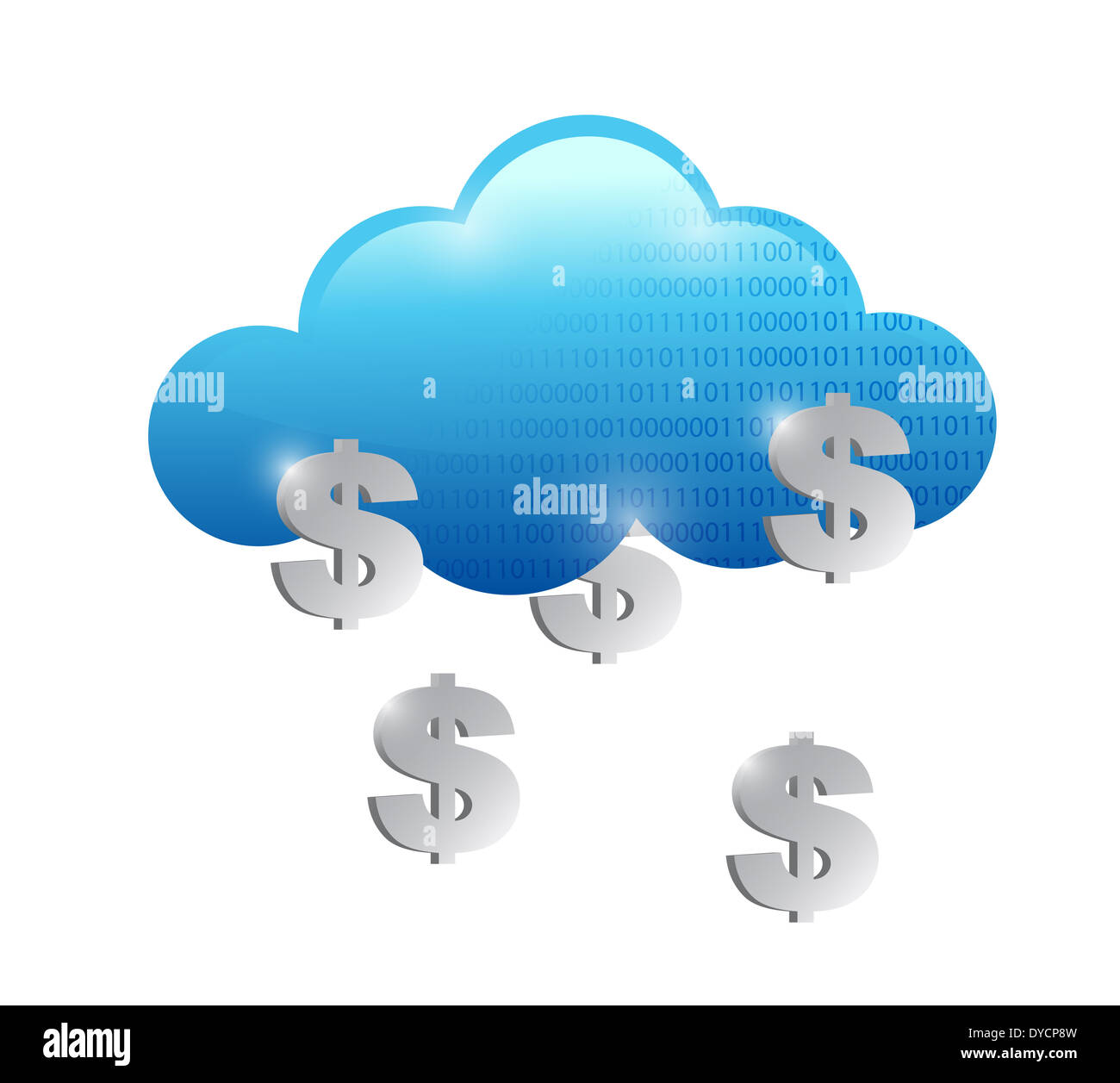 cloud concept and currency. dollar sign illustration design Stock Photo ...
