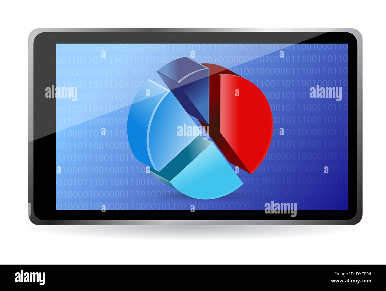 computer tablet showing a spreadsheet and chart illustration Stock ...