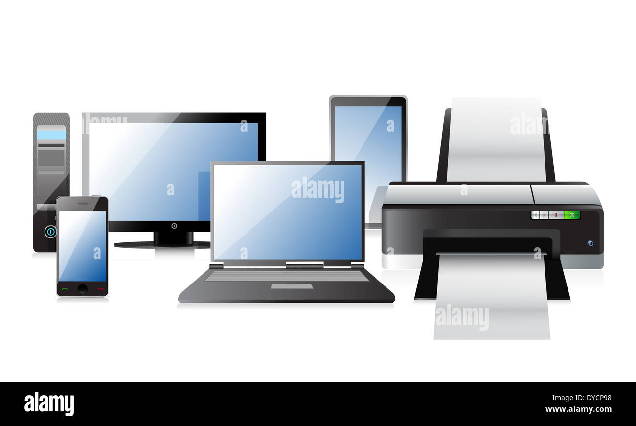 technology electronic concept illustration design over a white ...