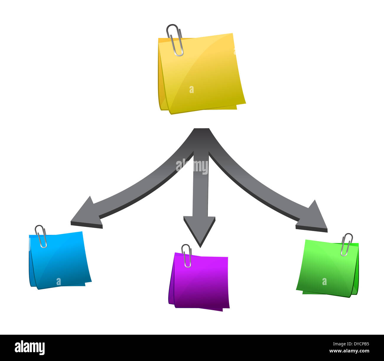 Colorful Post it diagram illustration design over white Stock Photo - Alamy