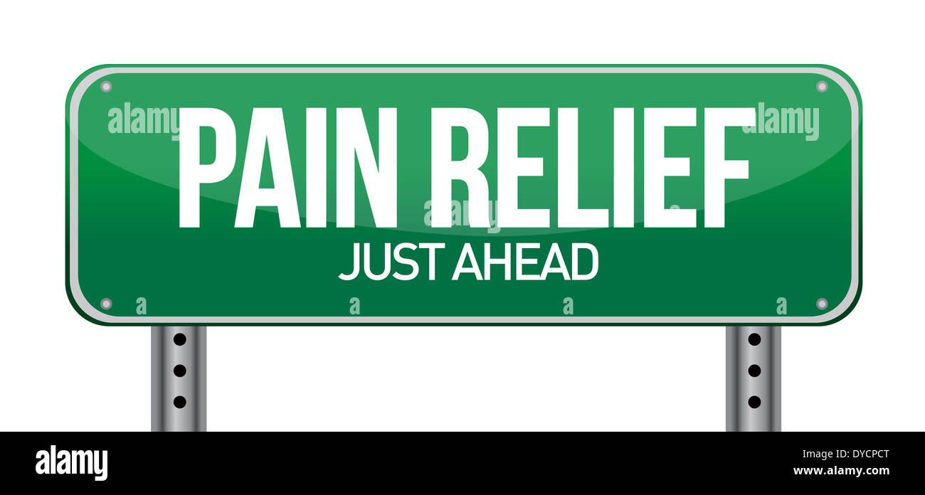 road traffic sign with a pain relief concept illustration design Stock ...