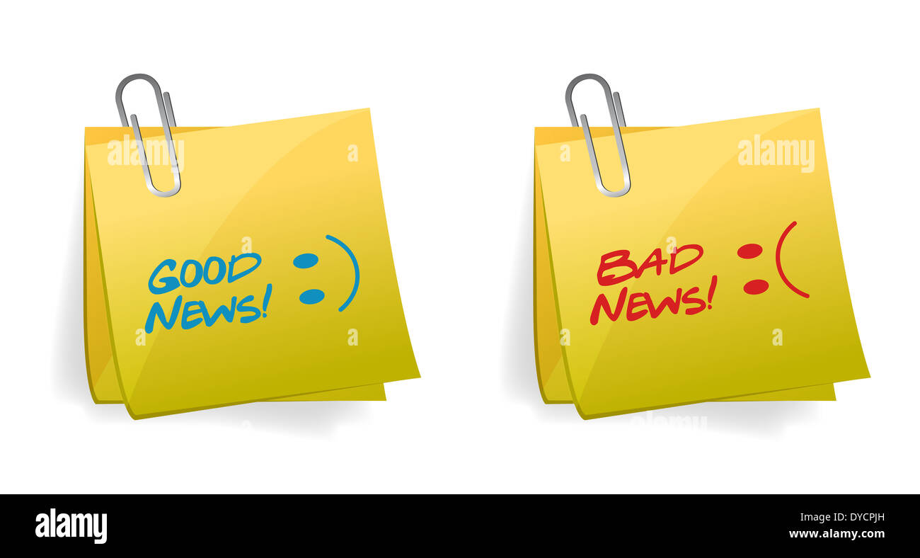 Good and Bad News Concept illustration design over white Stock Photo ...